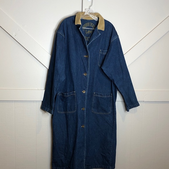 Lee | Jackets & Coats | Vintage Lee Denim Trench Chore Barn Coat Long ...